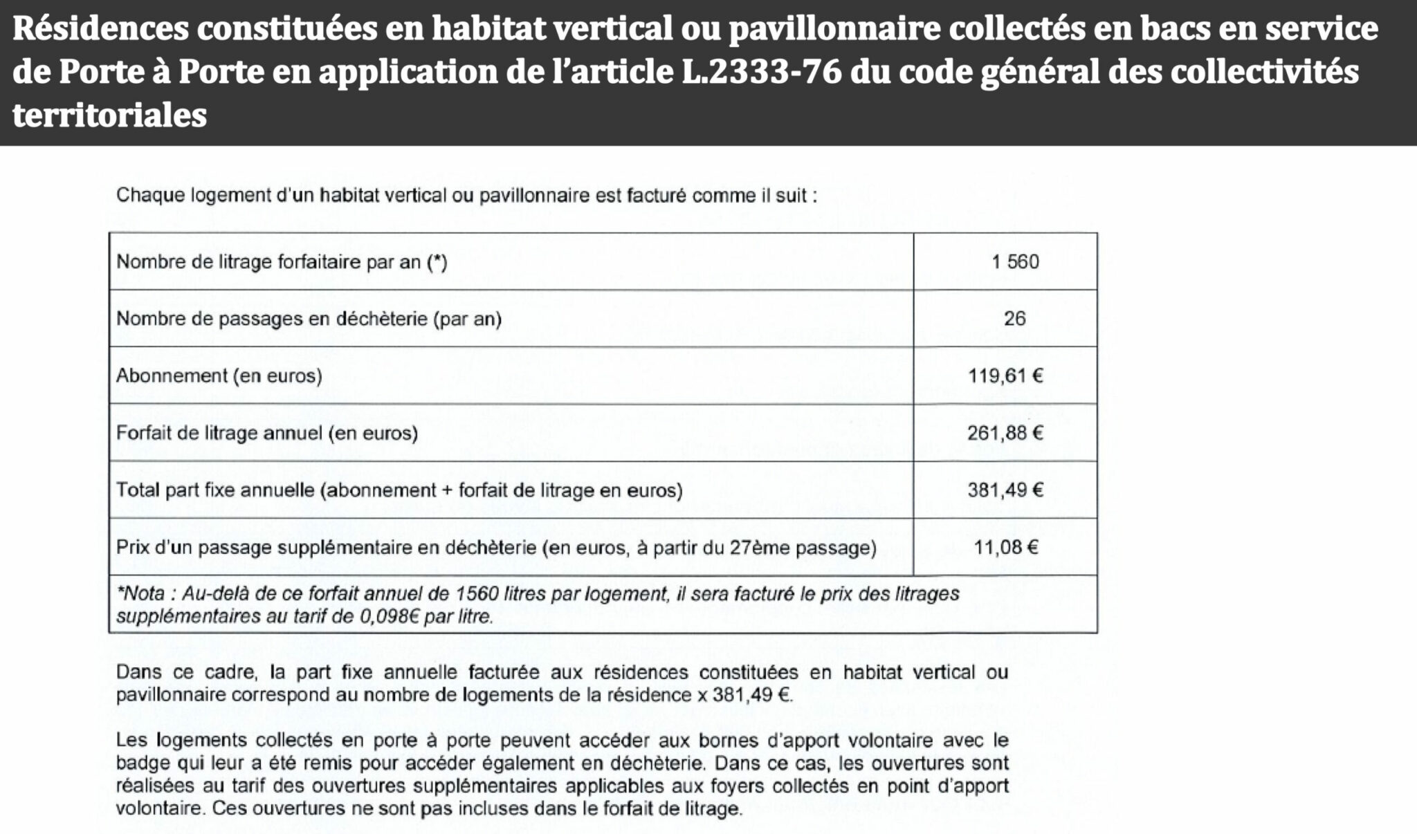 Tarifs et facturation 2025 - SMD3 : Collecte, transport et traitement ...